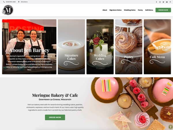 Retail Website Design: Meringue Bakery